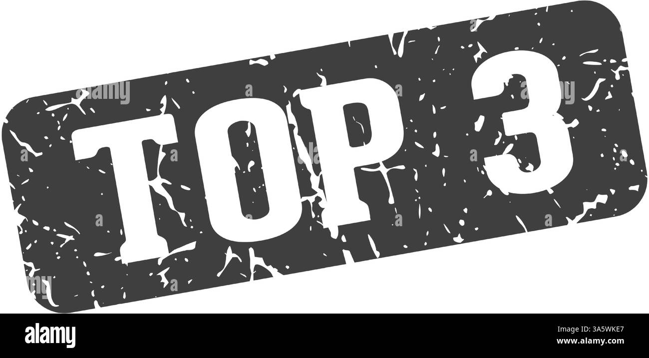 top 3 stamp. top 3 rectangular sign isolated on transparent background ...