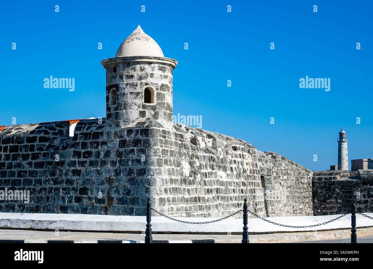A watch tower at the Castillo de los Tres Reyes Del Morro, or Castle of ...
