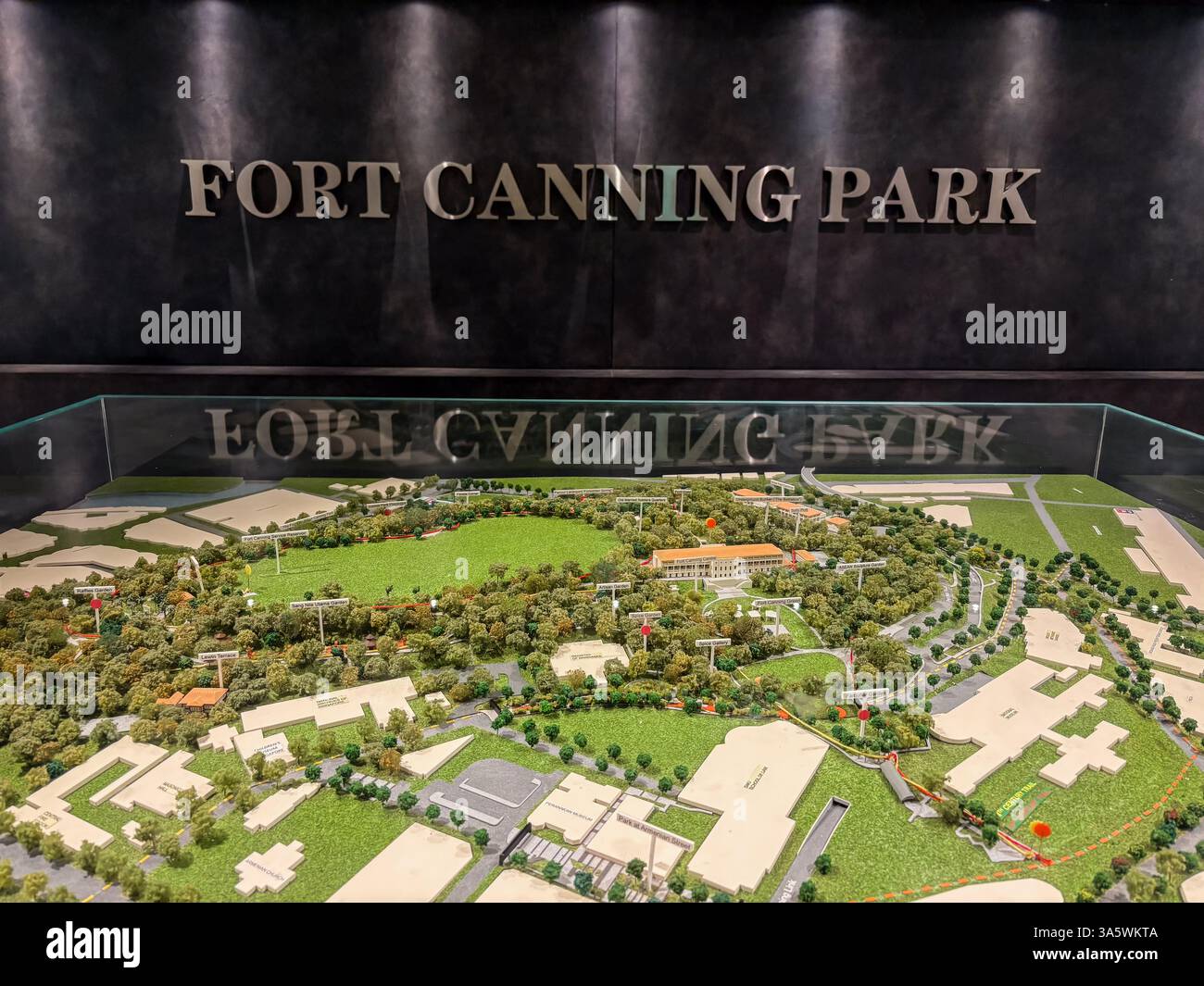 Fort canning park model is on display in Singapore. This park is known ...