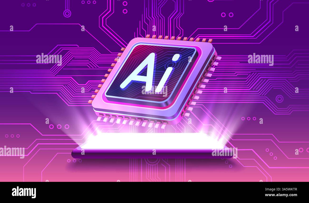 Ai chip phone, innovation tech, ai art technology. Vector Stock Vector ...