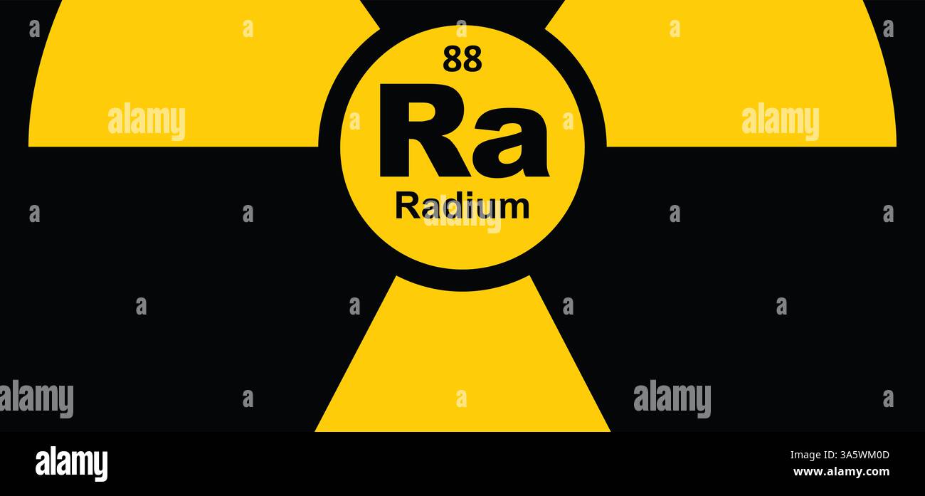 Radioactive elements, periodic table of elements. The four most common ...