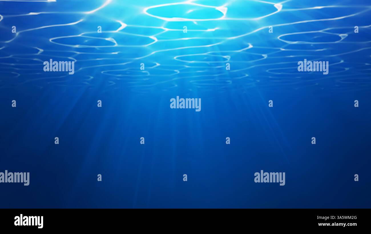 Underwater scene deep blue ocean nature background. Underwater aquatic ...