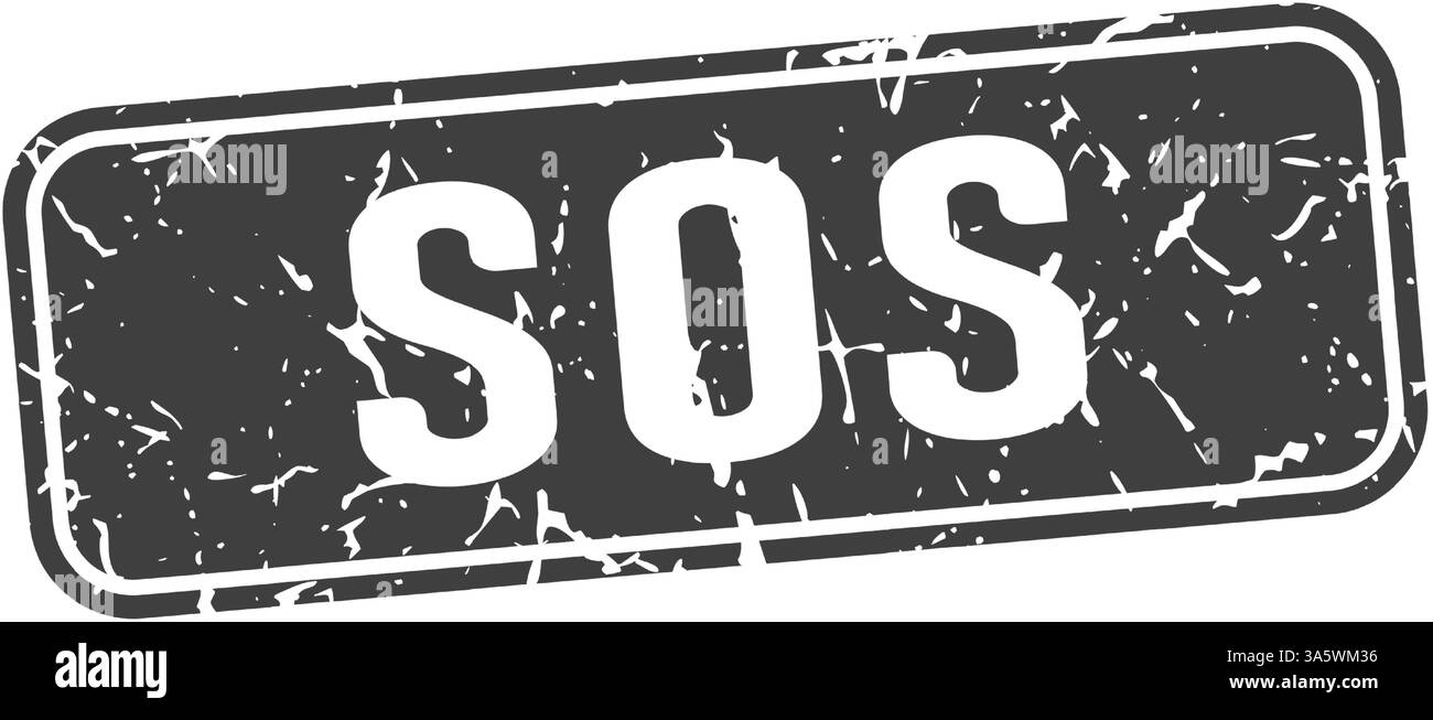 sos stamp. sos rectangular sign isolated on transparent background ...