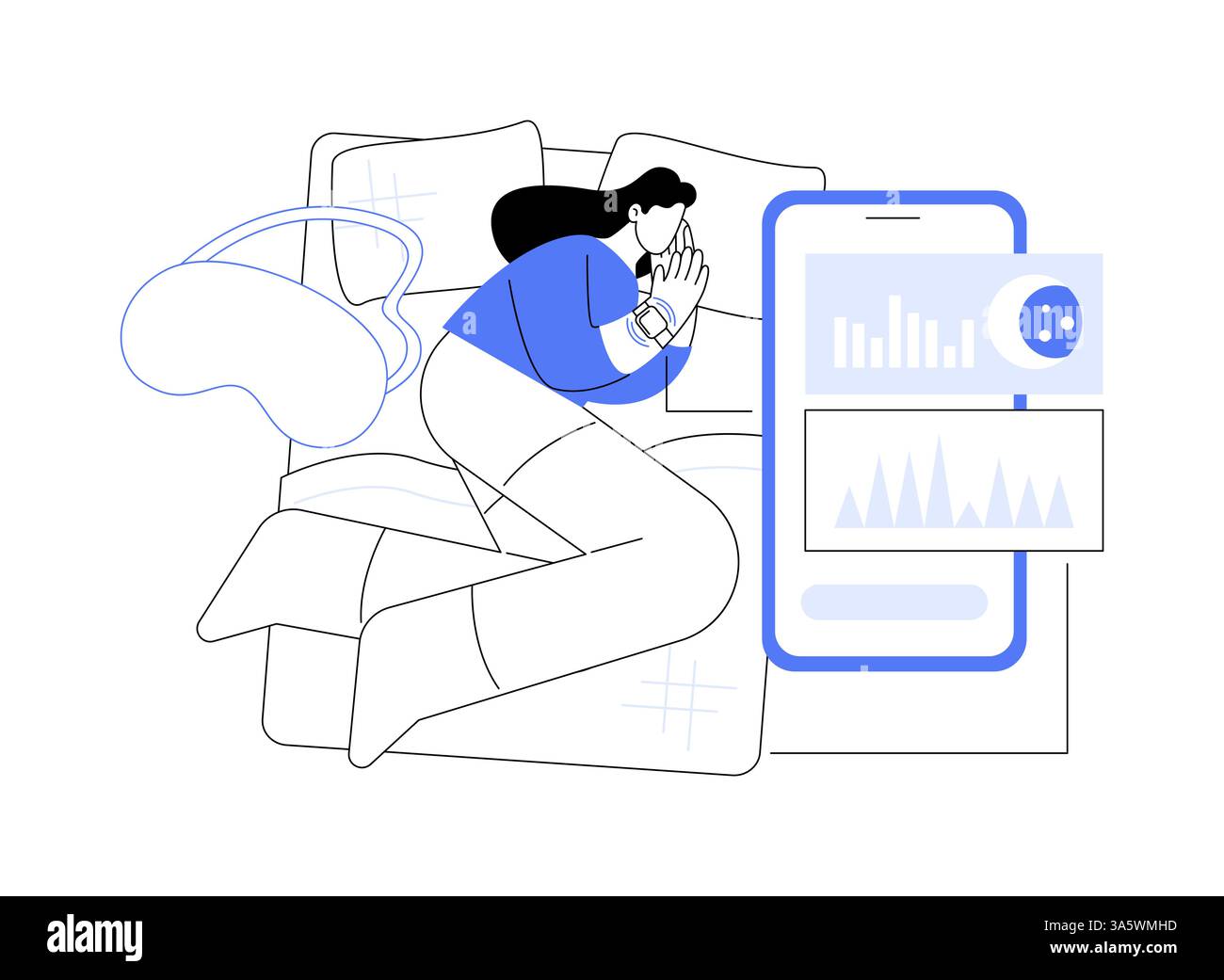 Sleep tracking app isolated cartoon vector illustrations Stock Vector ...