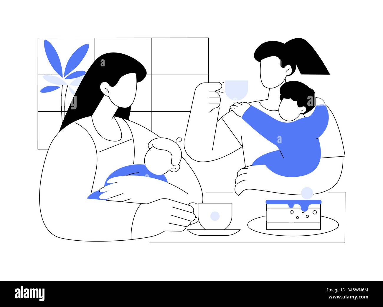 Moms meeting isolated cartoon vector illustrations Stock Vector Image ...