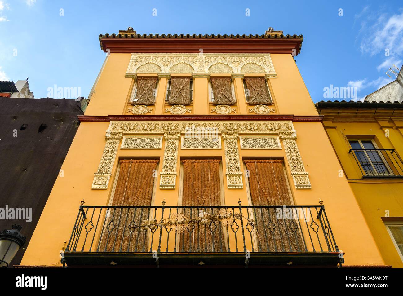 Mudejar style facade in Casa del Barril (1910) designed by Anibal ...