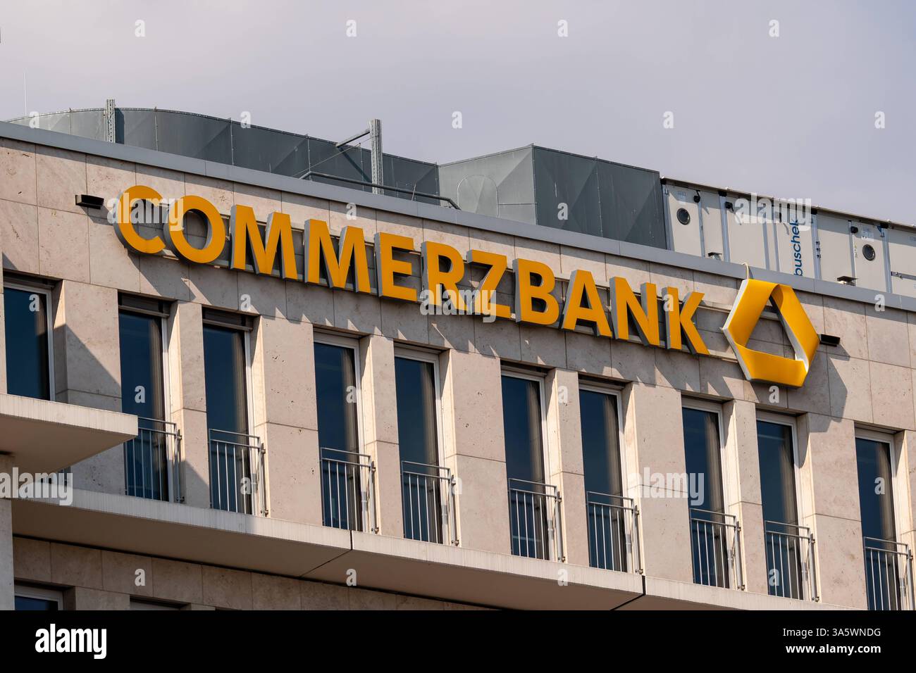 Berlin, Germany - March 24, 2025: The Commerzbank AG logo on the facade ...