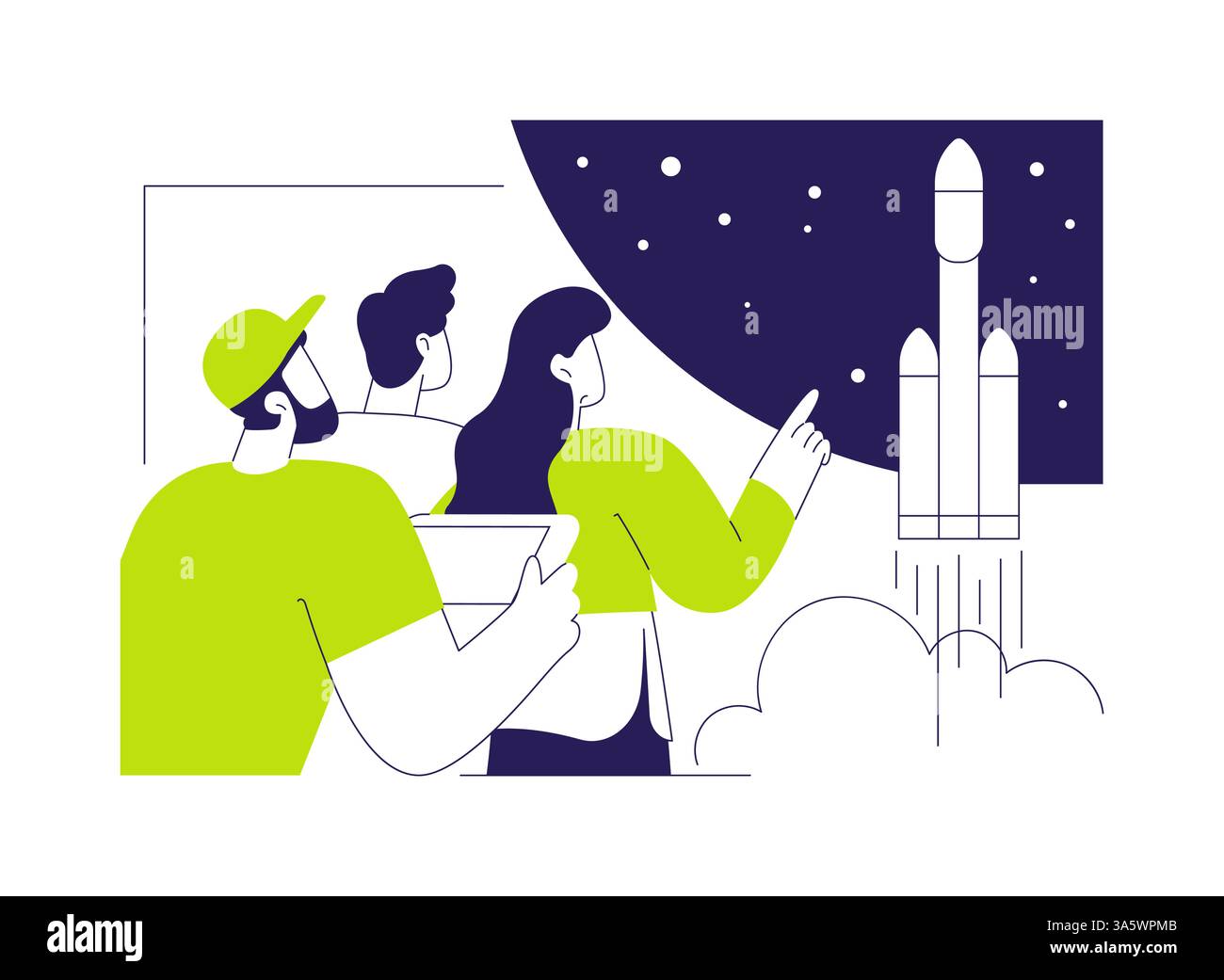 Satellite launch abstract concept vector illustration Stock Vector ...