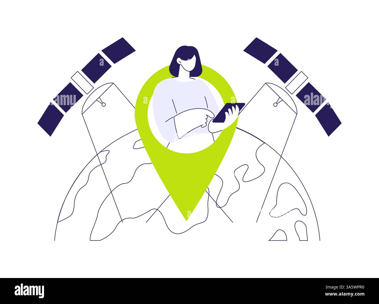 Global positioning system abstract concept vector illustration Stock ...