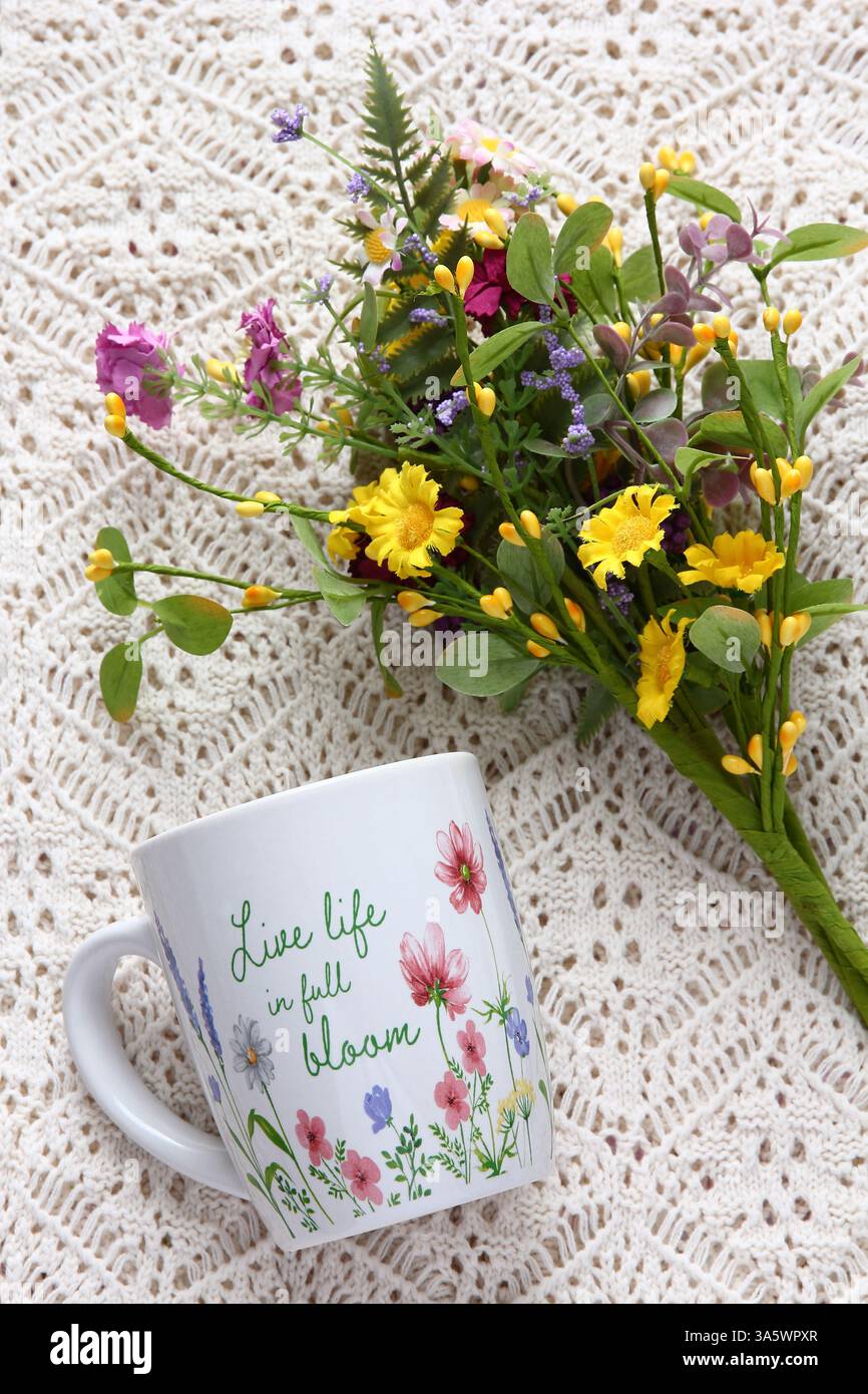 Bloom Mug and Spring Wildflowers Stock Photo - Alamy