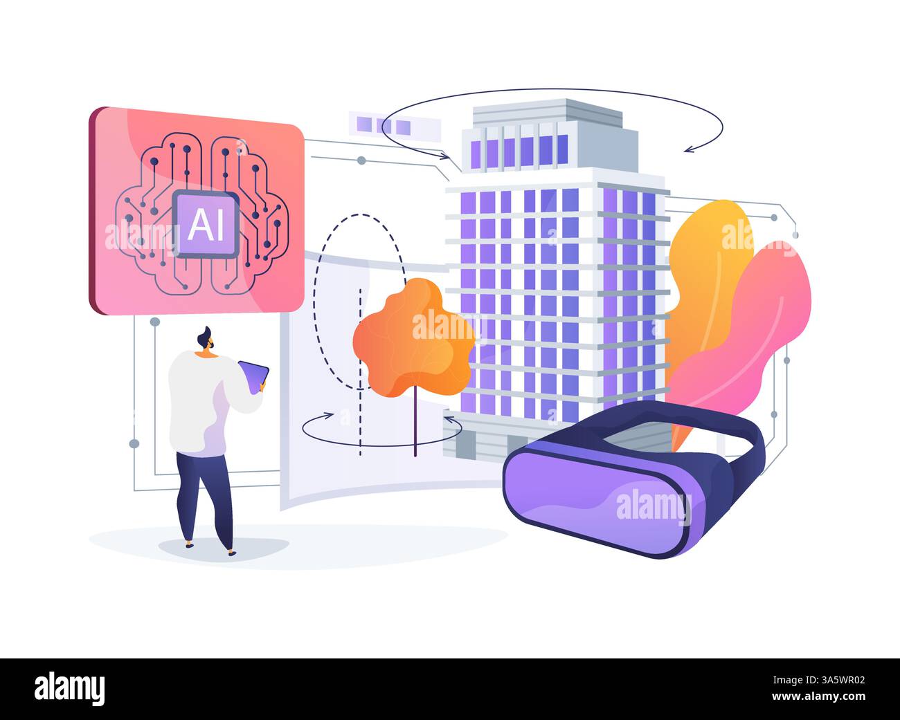 AI-Driven 3D Modeling abstract concept vector illustration Stock Vector ...