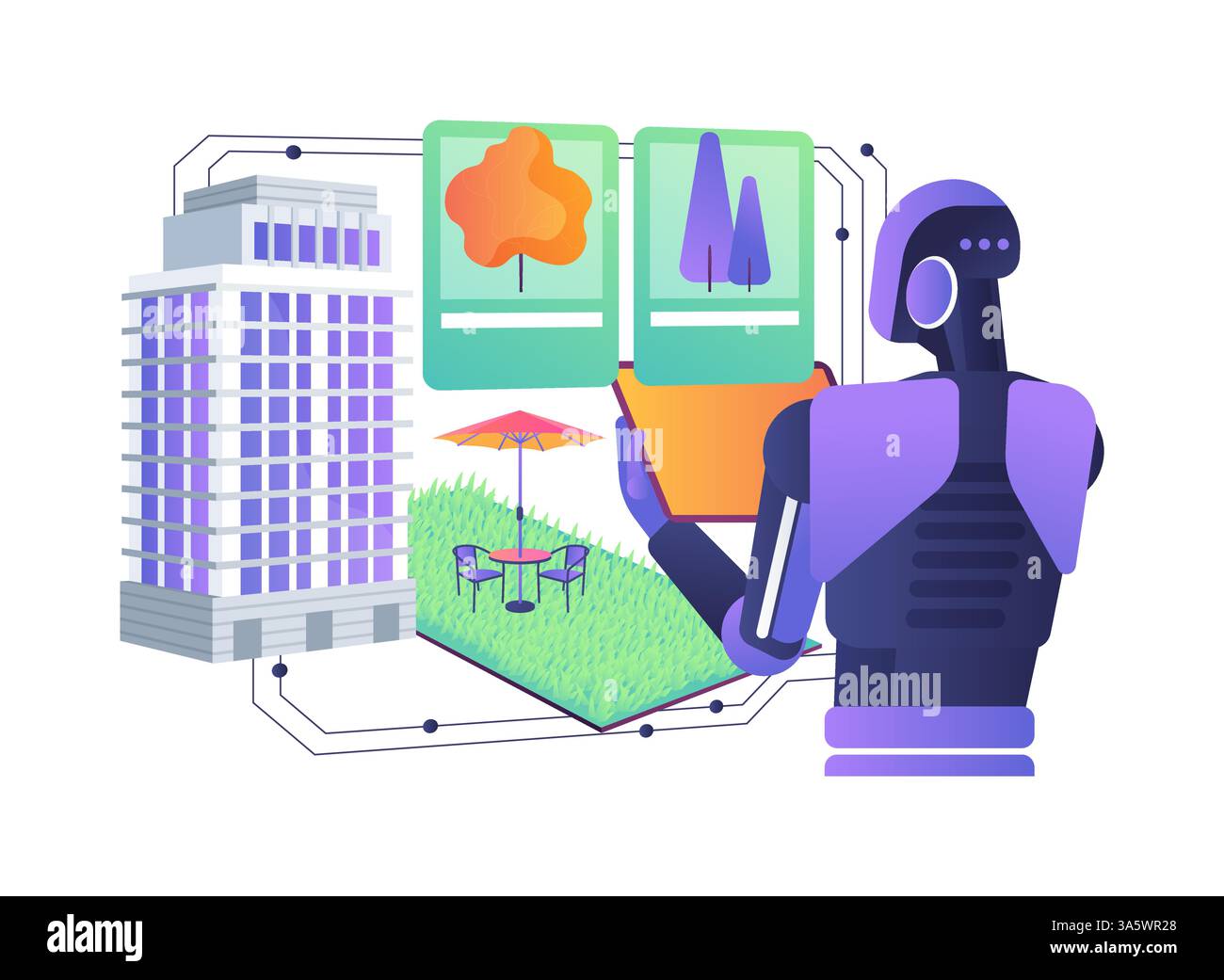 AI-Streamlined Landscape Design abstract concept vector illustration Stock Vector Image & Art ...