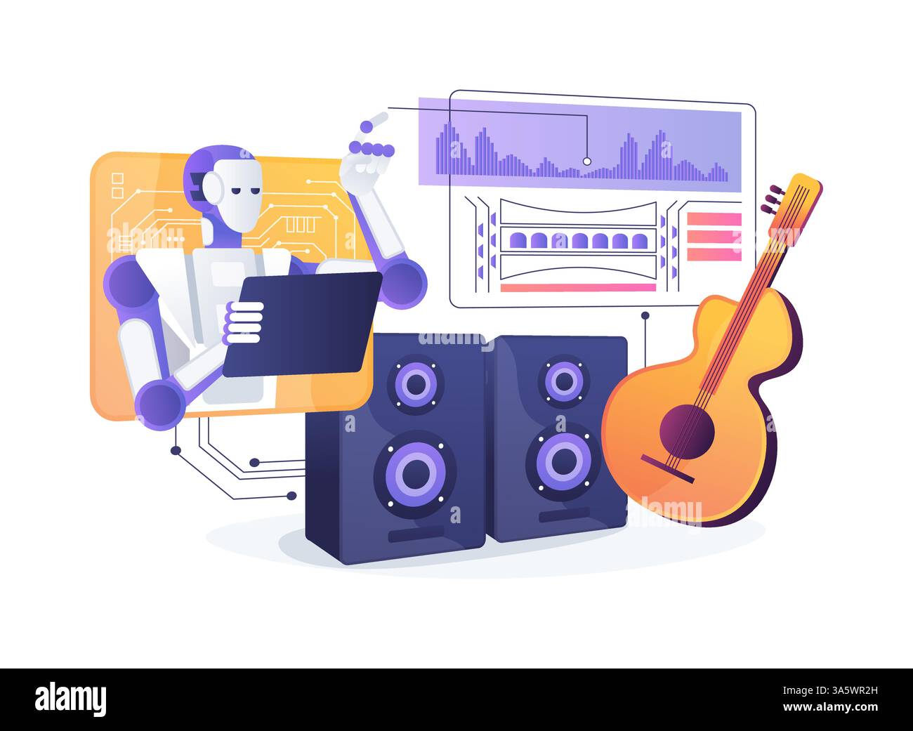 AI-Powered Acoustic Design abstract concept vector illustration Stock ...