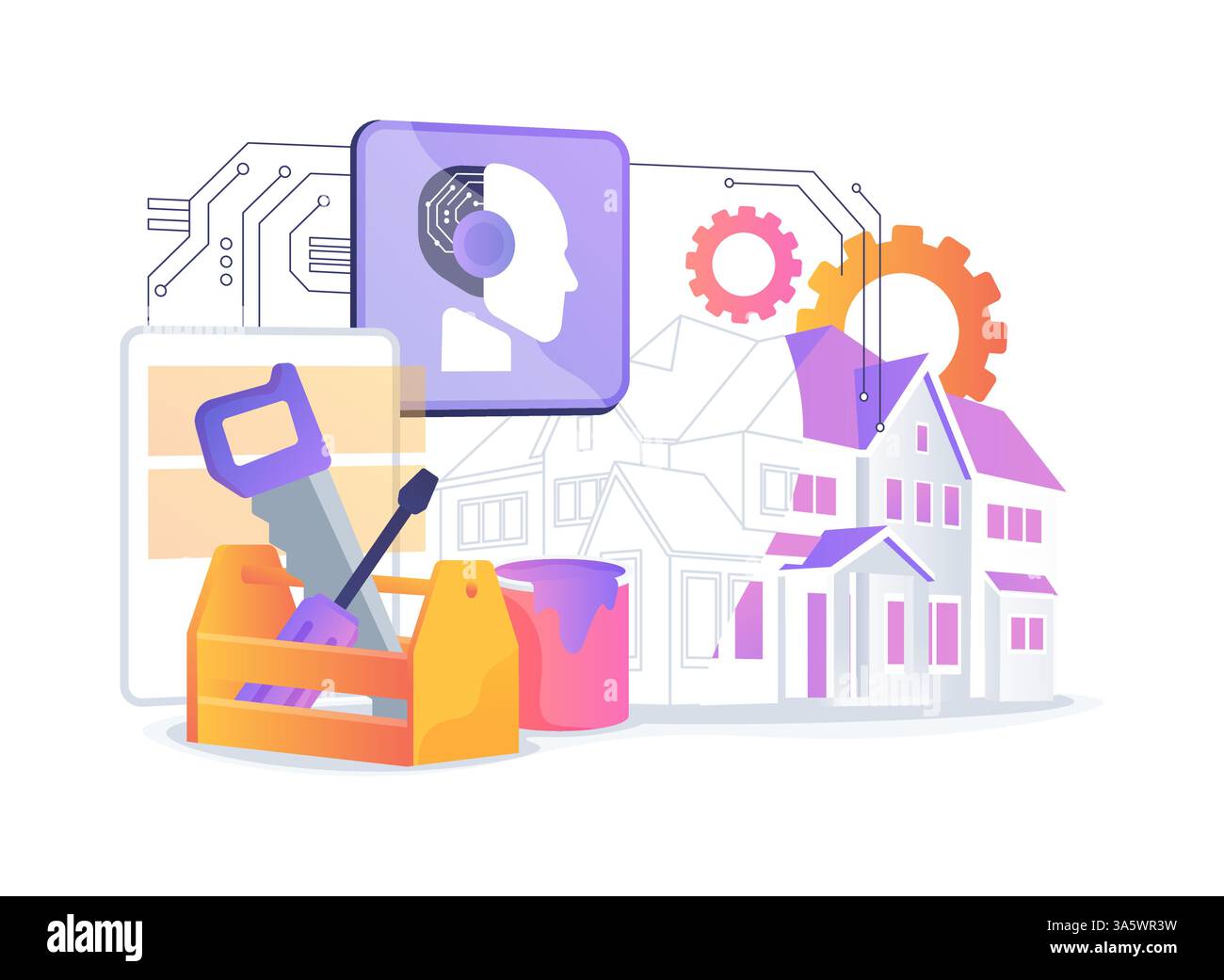 AI-Driven Historic Restoration abstract concept vector illustration ...