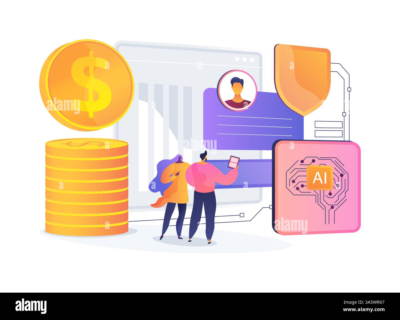 AI-Streamlined Claims Processing abstract concept vector illustration ...