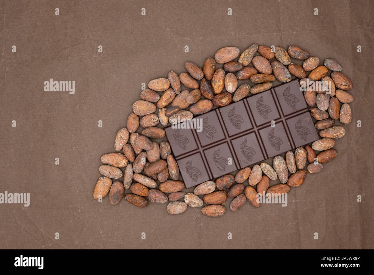 Cocoa fruit is designed from chocolate bar and cocoa beans. Chocolate ...