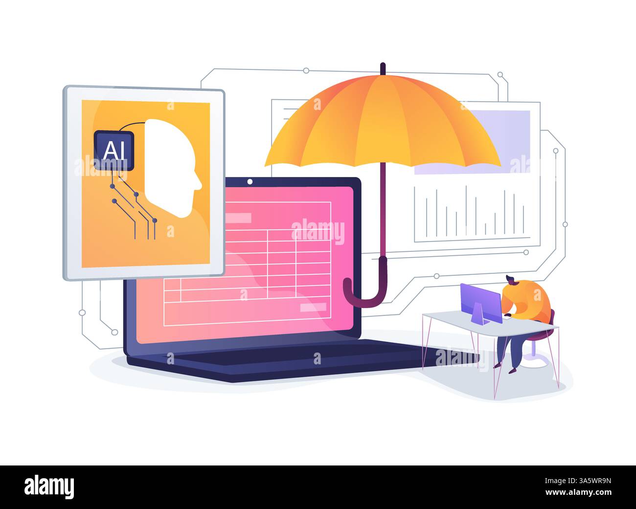 AI-Enhanced Actuarial Science abstract concept vector illustration ...