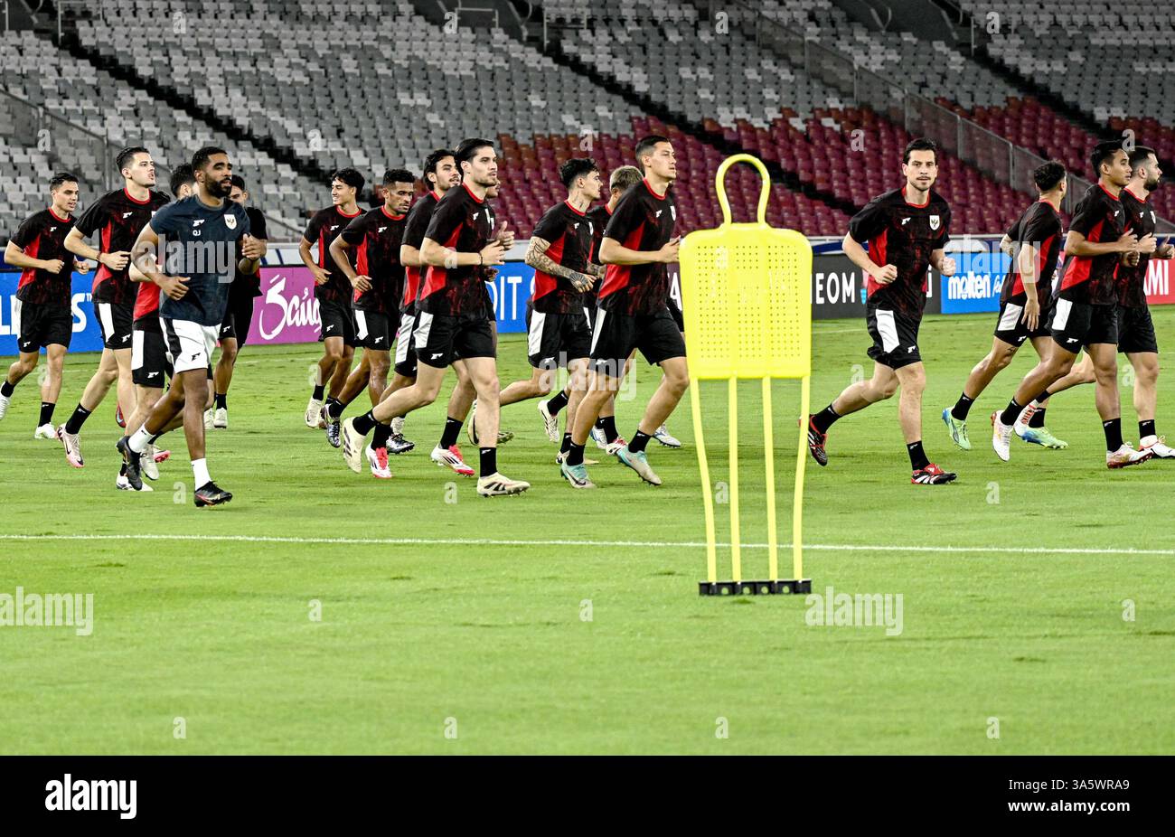 Jakarta, Indonesia. 24th Mar, 2025. Players of Indonesia attend a ...
