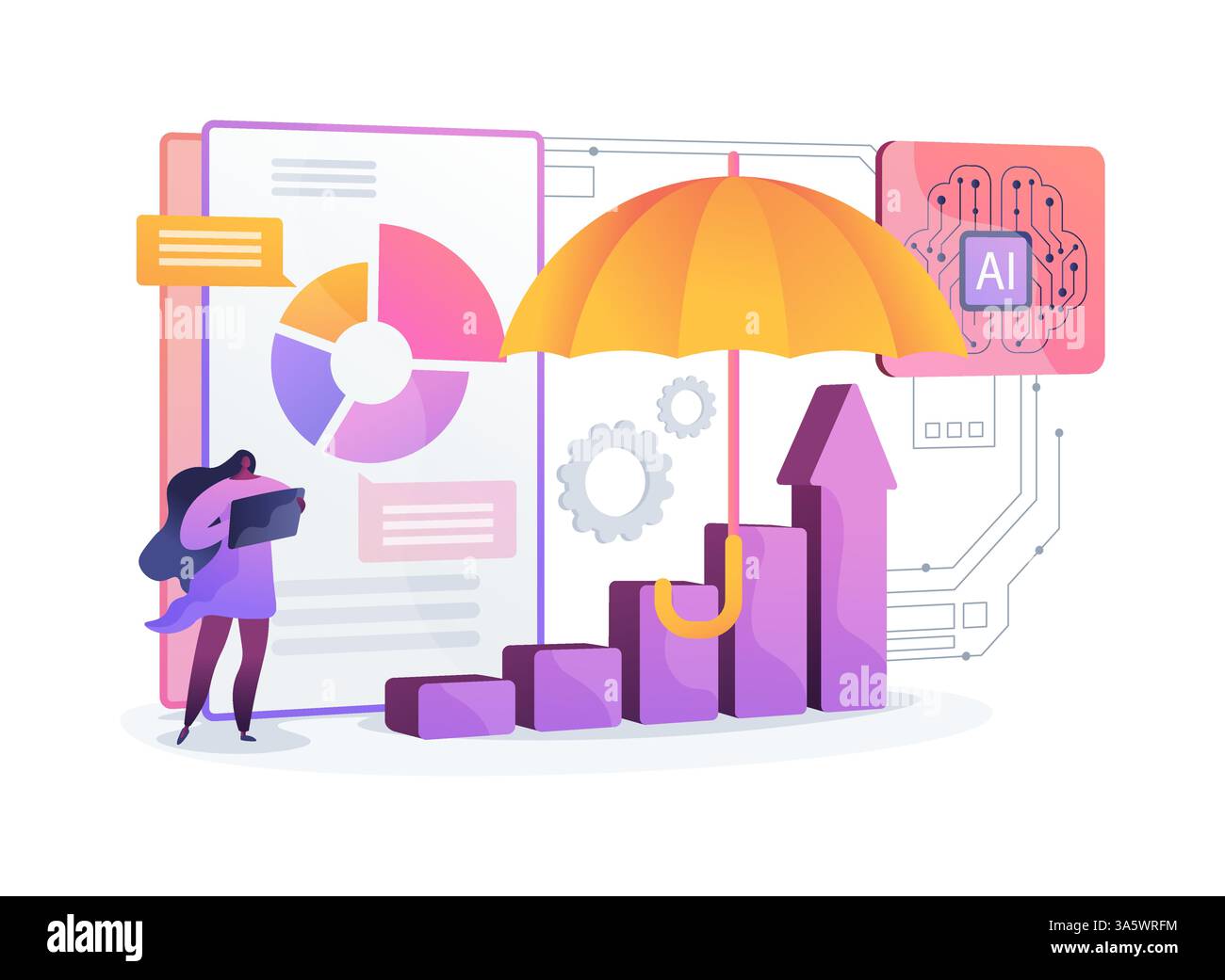 AI-Powered Risk Modeling abstract concept vector illustration Stock ...