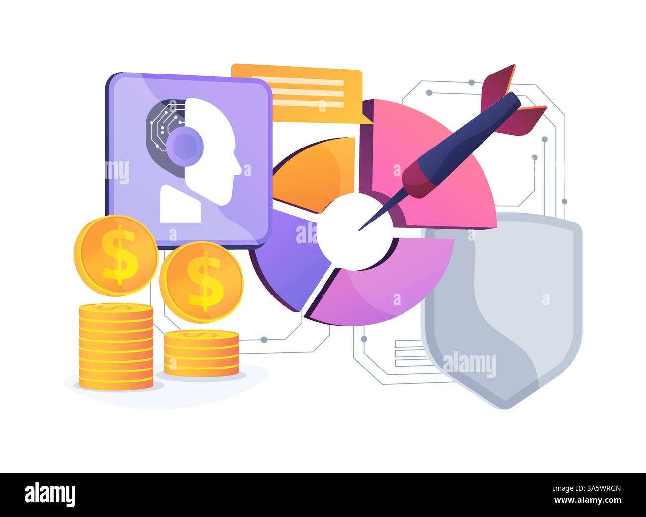 AI-Analyzed Market Trends abstract concept vector illustration Stock ...