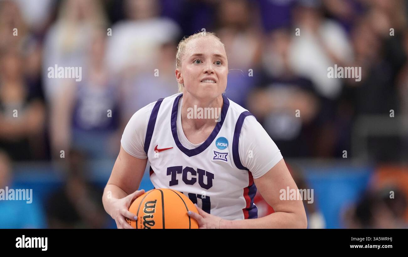 TCU guard Hailey Van Lith makes a pass during the second round of the ...