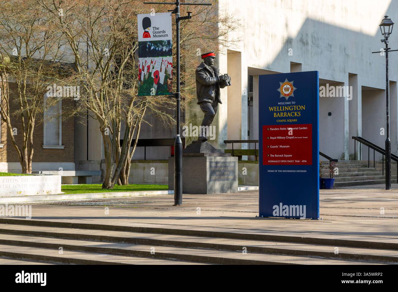 Signs for the Guards Museum, Wellington Barracks, Birdcage walk, London ...