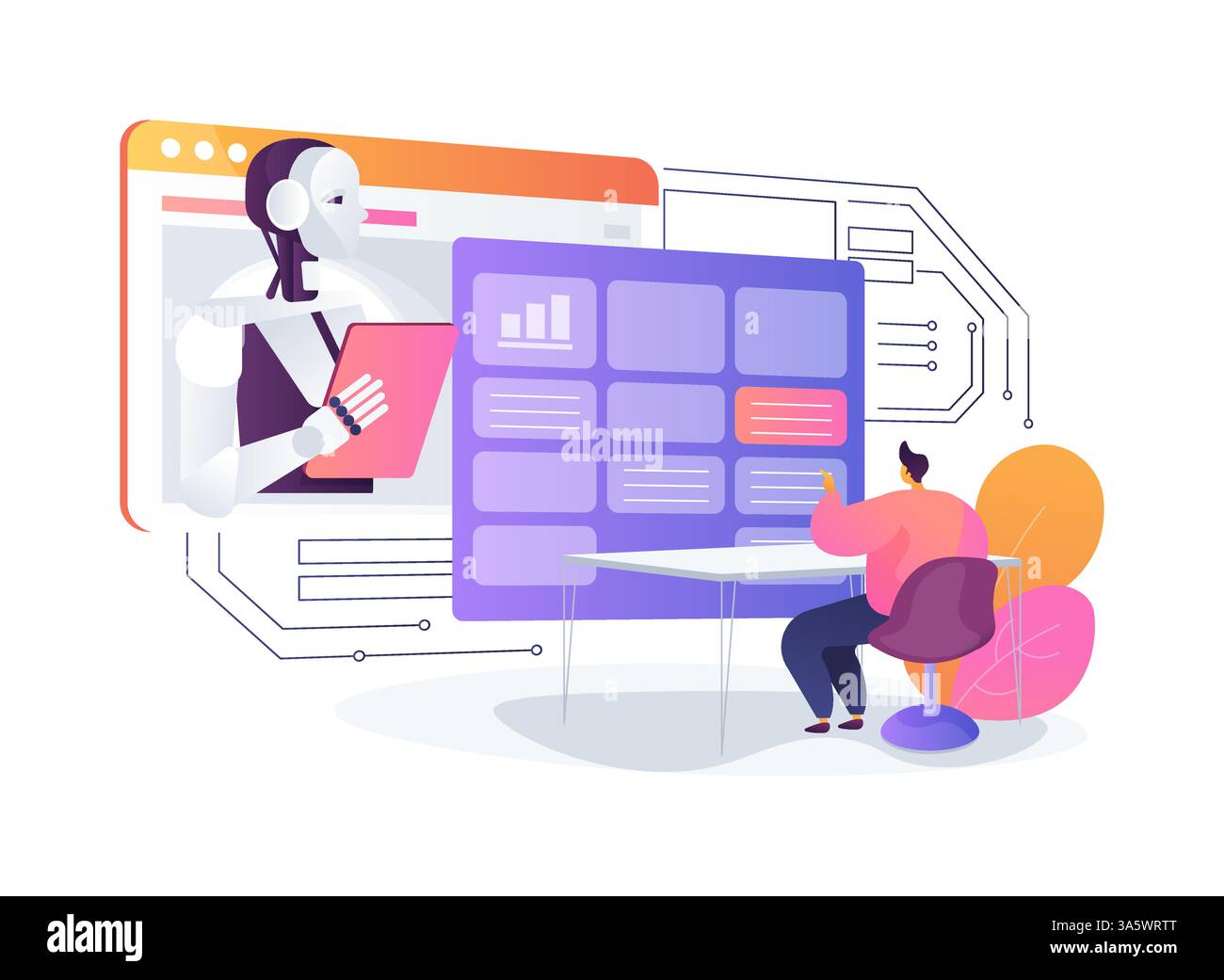 AI-Streamlined Citizen Services abstract concept vector illustration ...