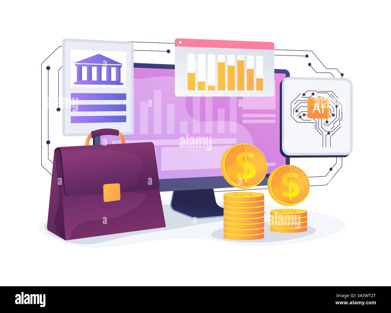 AI-Driven Public Finance abstract concept vector illustration Stock ...
