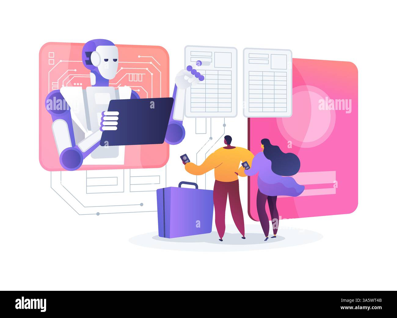 AI-Powered Immigration Services abstract concept vector illustration ...