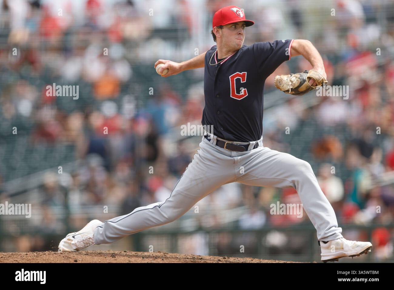 Goodyear, AZ. USA; Cleveland Guardians pitcher Josh Harlow (29 ...