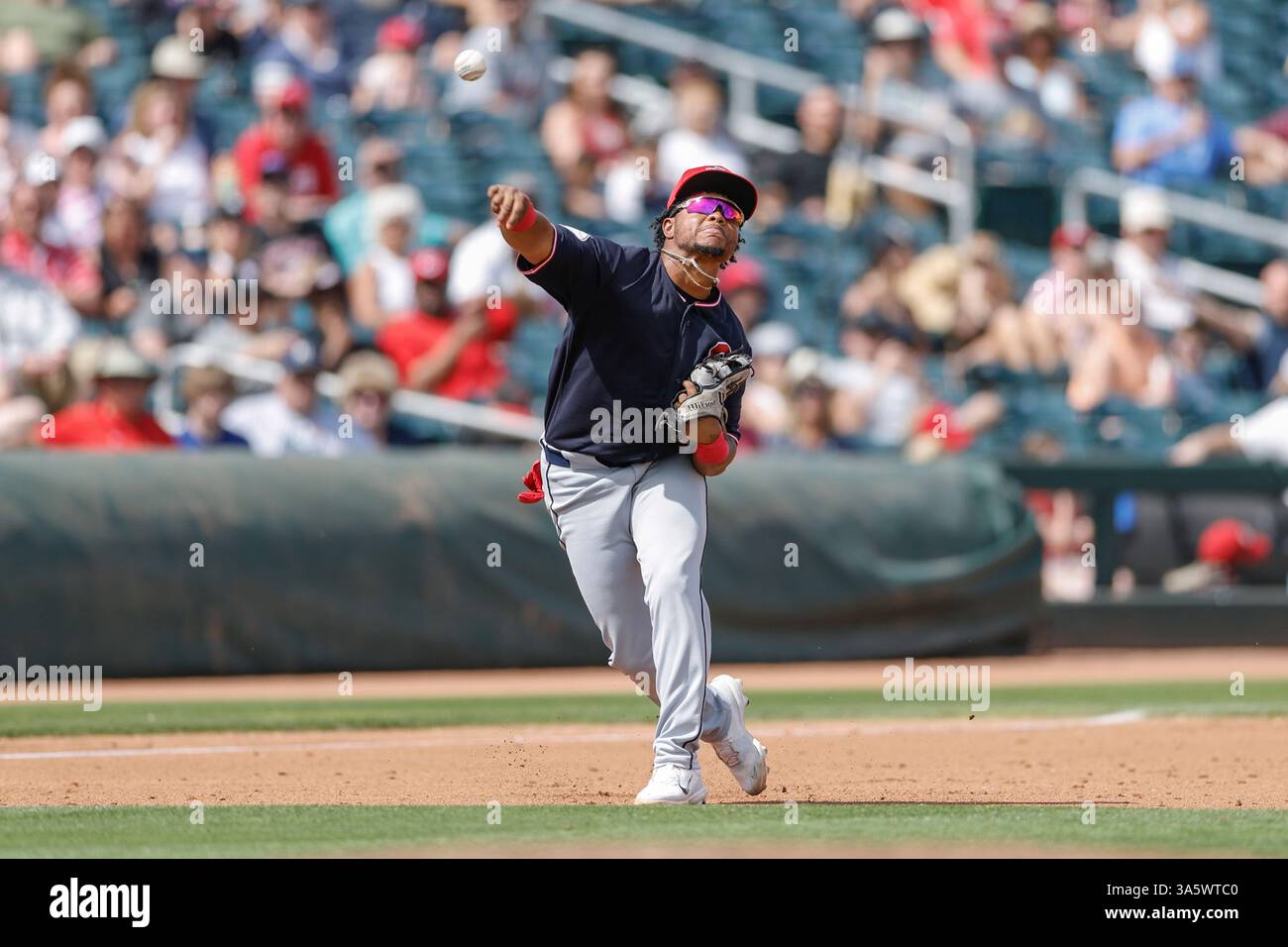Goodyear, AZ. USA; Cleveland Guardians third base Jeffrey Mercedes (28 ...