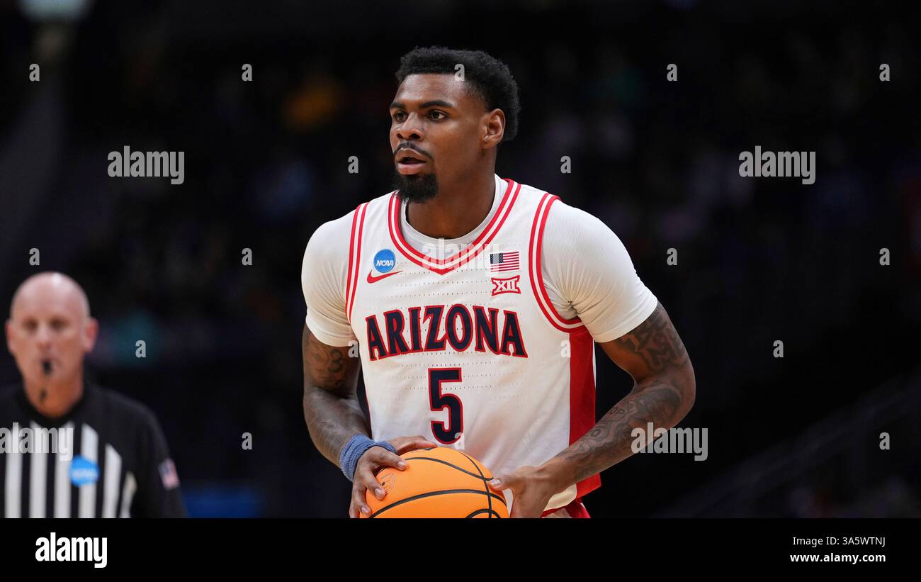 Arizona guard KJ Lewis in action during the first half in the first ...
