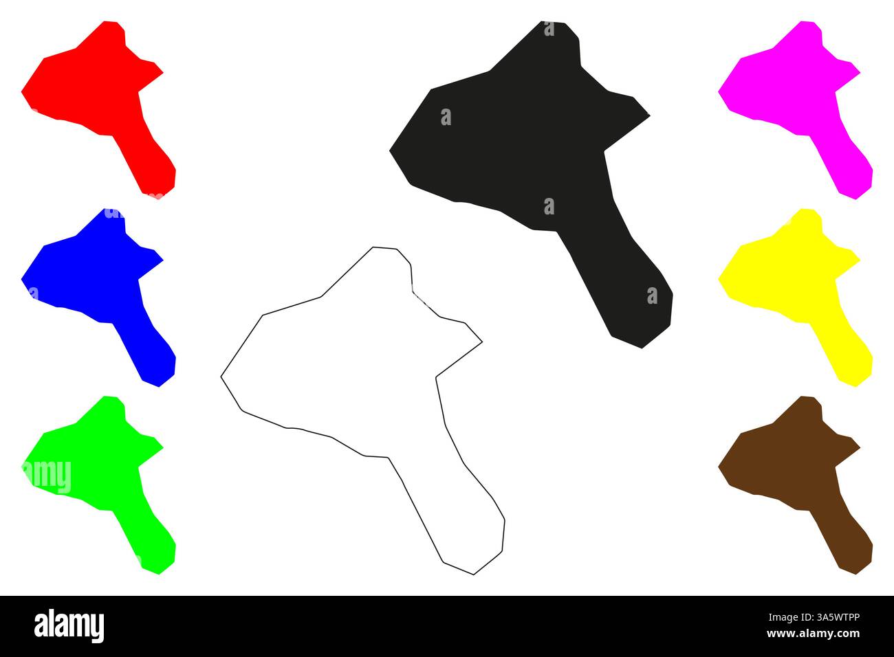 Budaun city (Republic of India, State of Uttar Pradesh) map vector ...