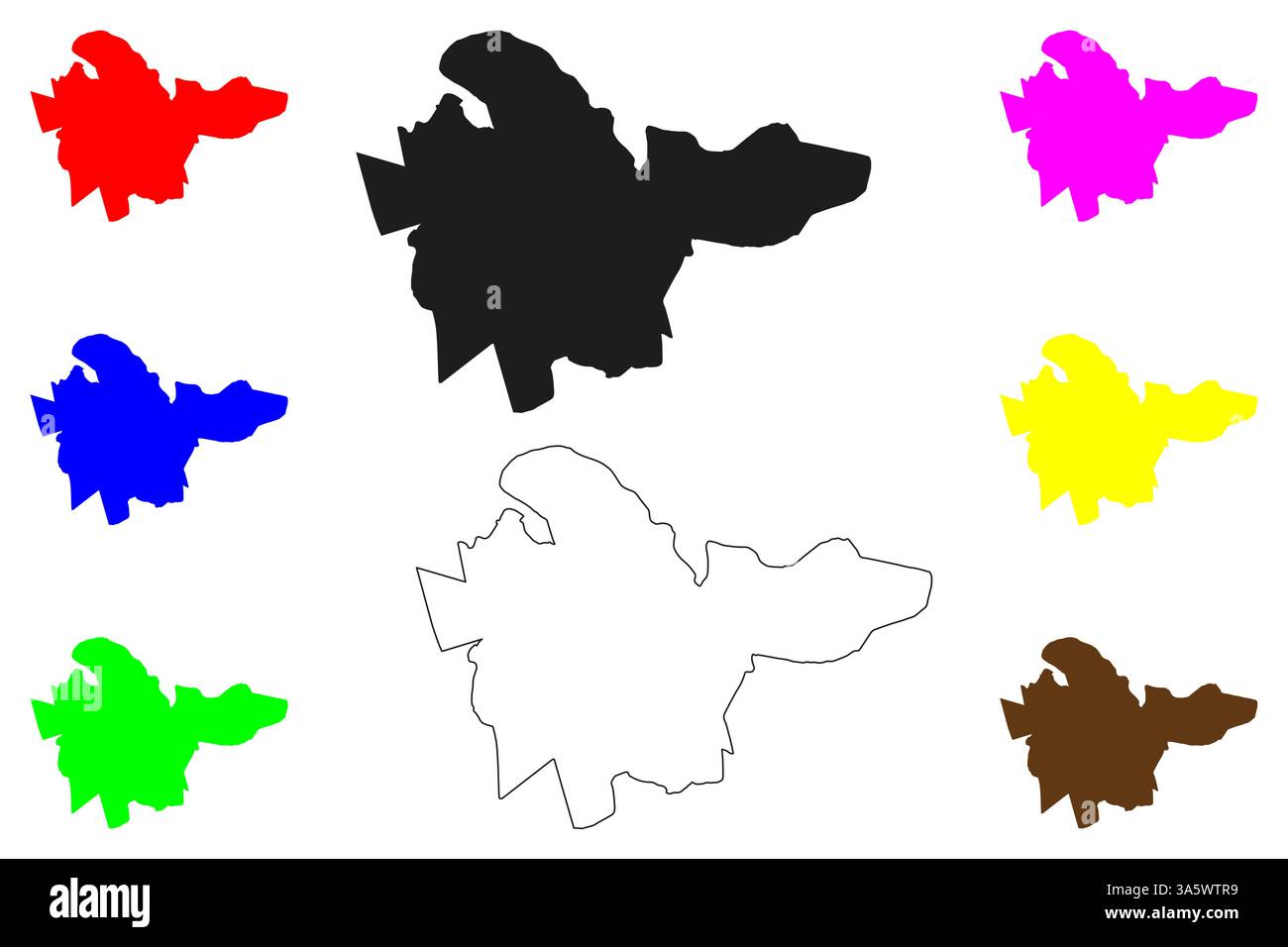 Bulandshahr city (Republic of India, State of Uttar Pradesh) map vector ...