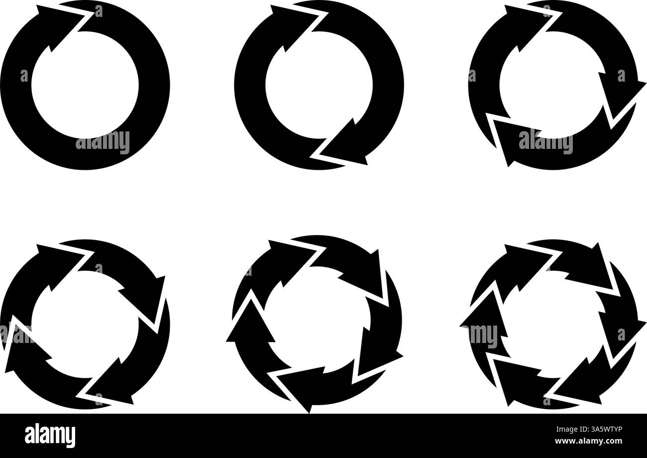 Circular cycle arrows for diagram. Round infographic with sections. Set ...