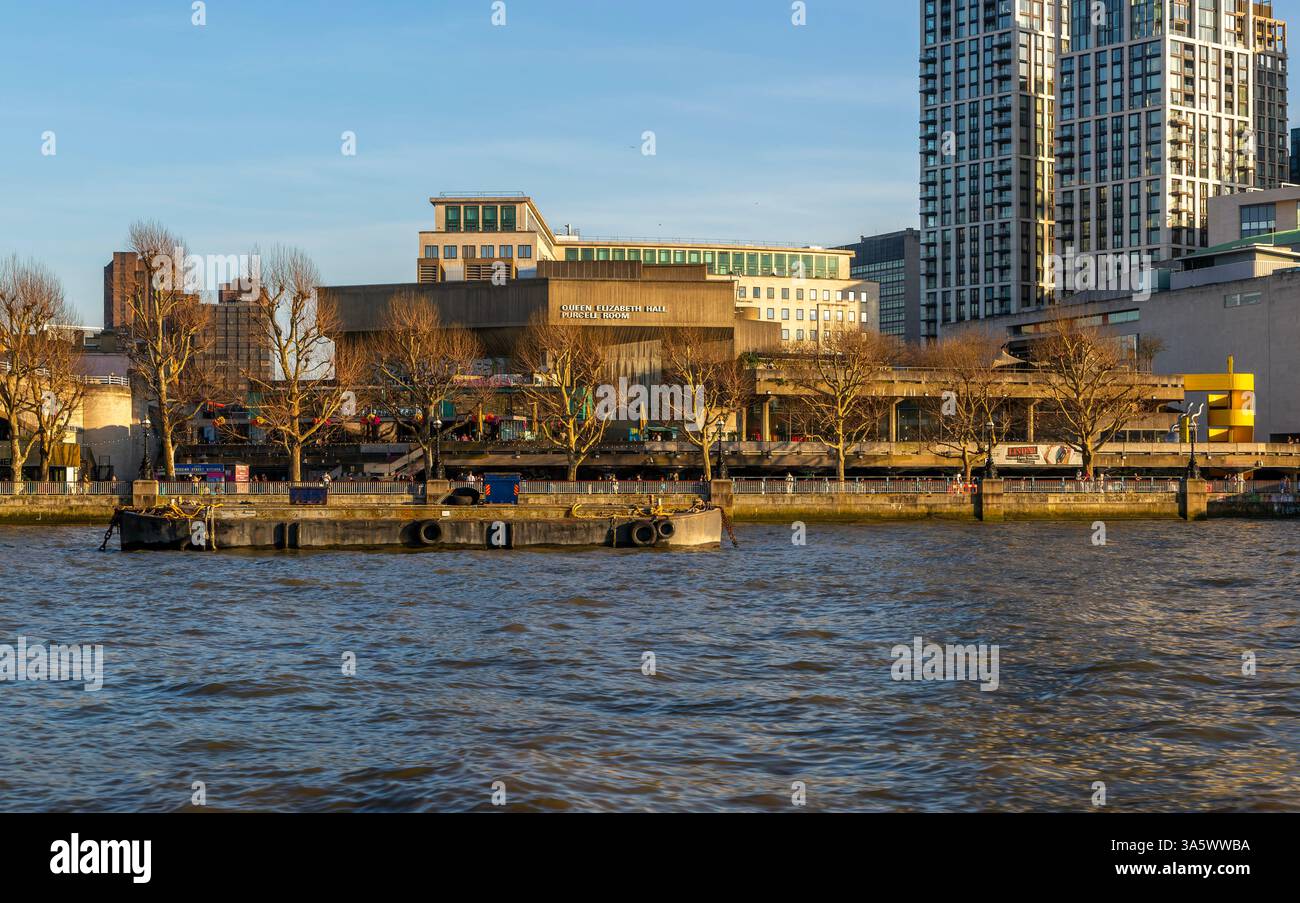 Queen Elizabeth Hall, Purcell Room building from River Thames, South ...