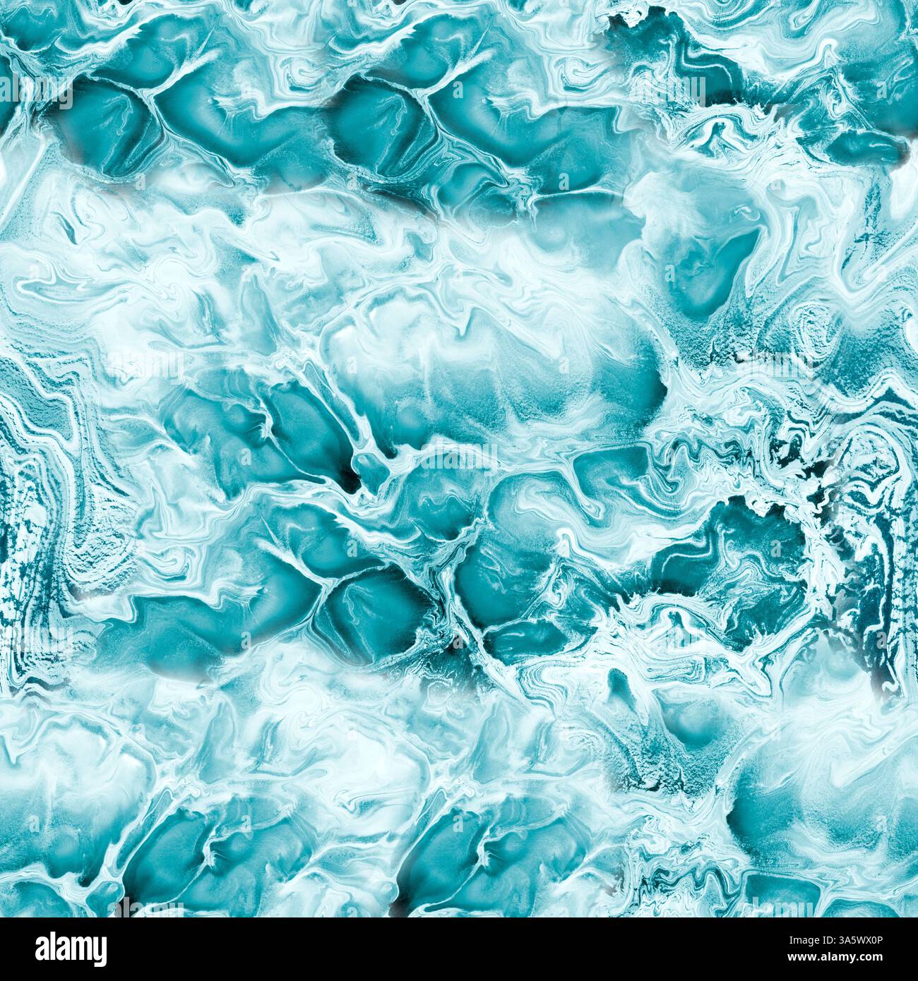 Seamless pattern of blue marble abstract painting, original hand drawn ...