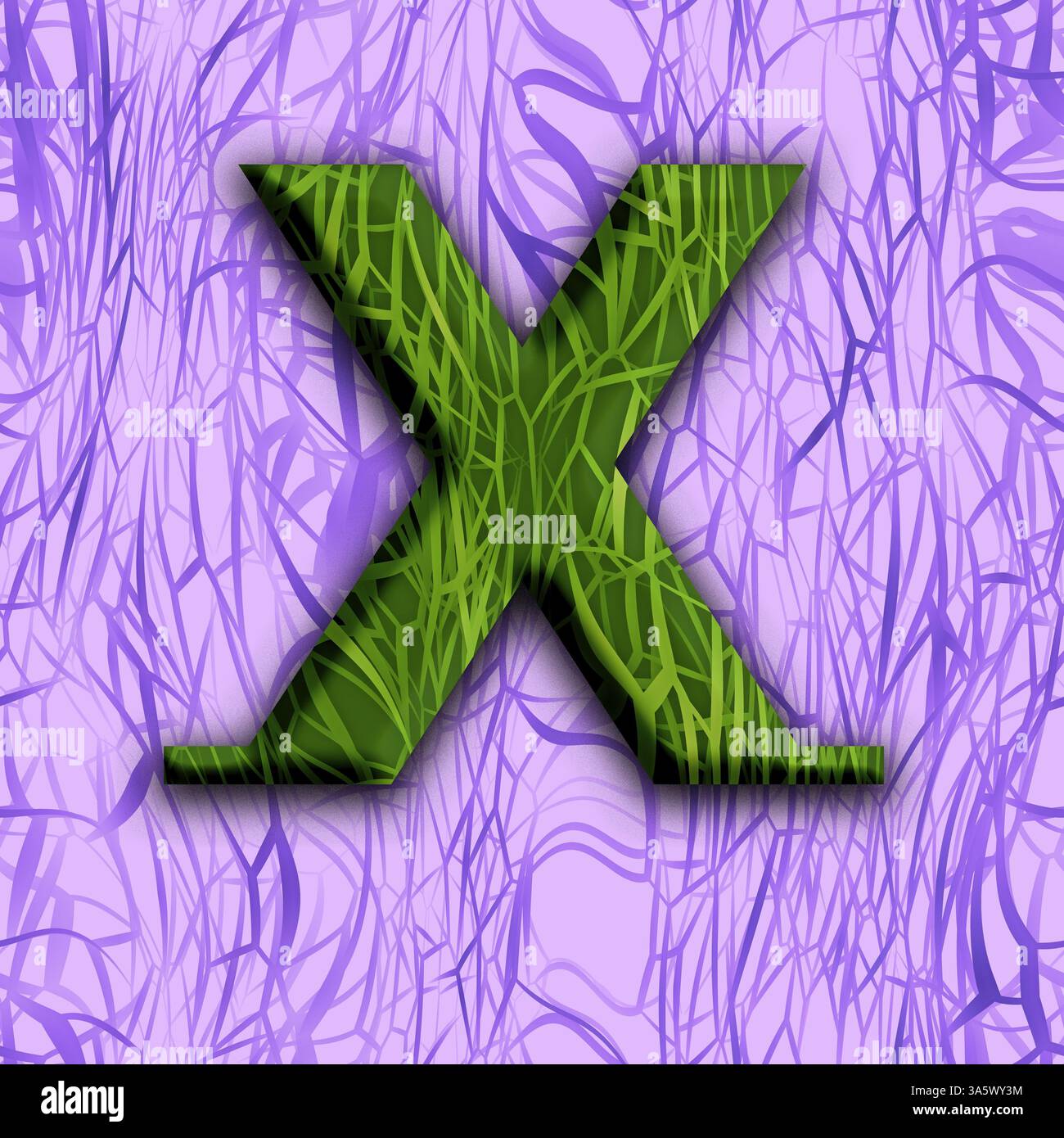 Capital letter X in unique design "Jungle Stock Photo - Alamy