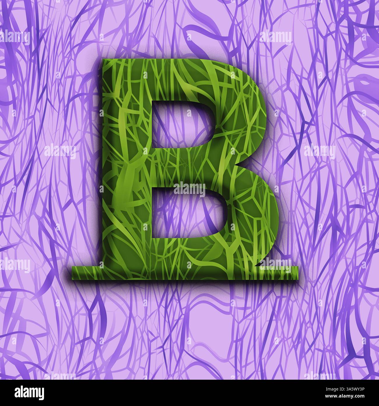 Capital letter B in unique design "Jungle Stock Photo - Alamy