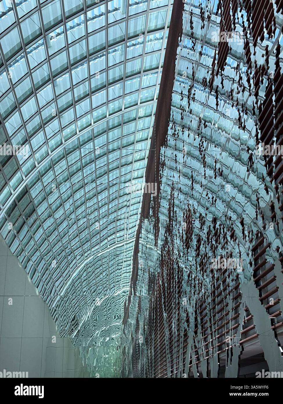 A unique architectural feature inside Singapore's Changi Airport. Shows ...