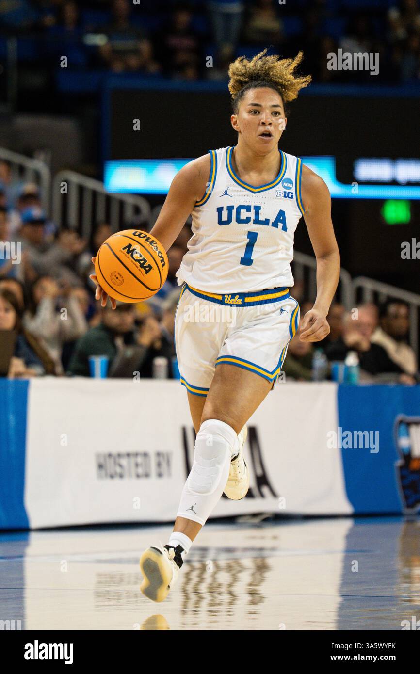 Westwood, United States. 23rd Mar, 2025. UCLA Bruins guard Kiki Rice (1 ...