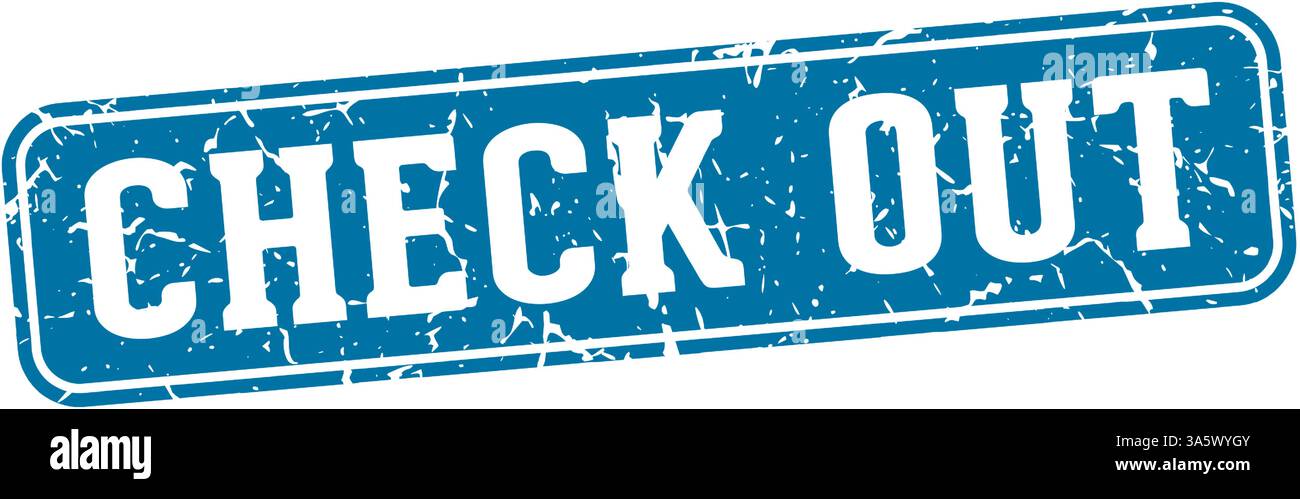 check out stamp. check out rectangular sign isolated on transparent ...