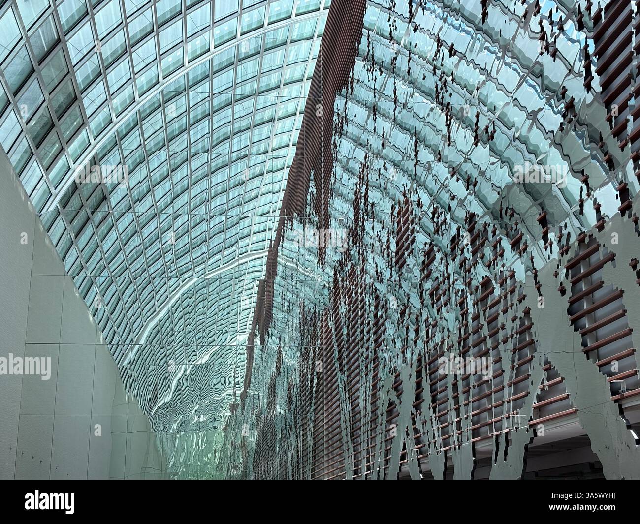 Jewel Changi Airport in Singapore with its distinctive architecture ...