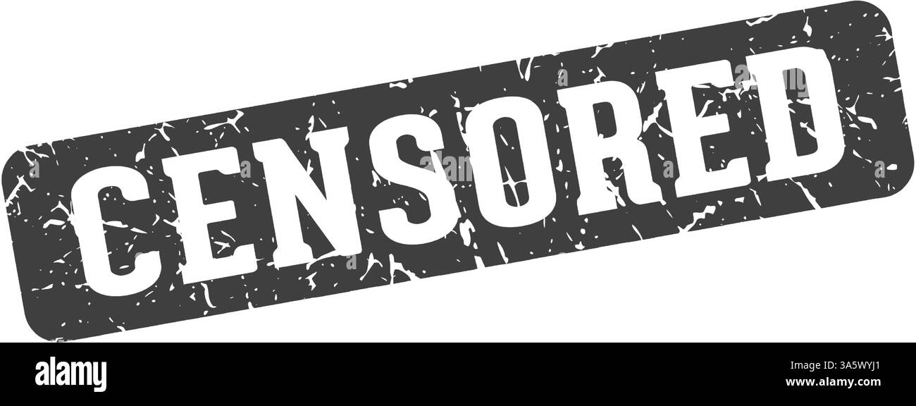 censored stamp. censored rectangular sign isolated on transparent ...