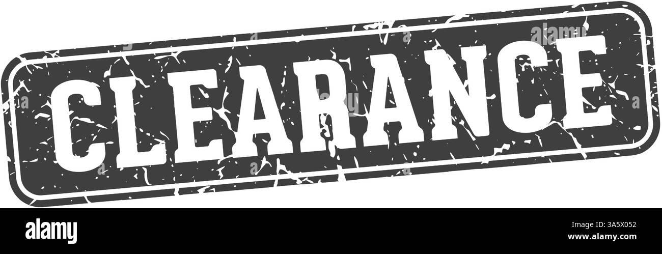 clearance stamp. clearance rectangular sign isolated on transparent ...