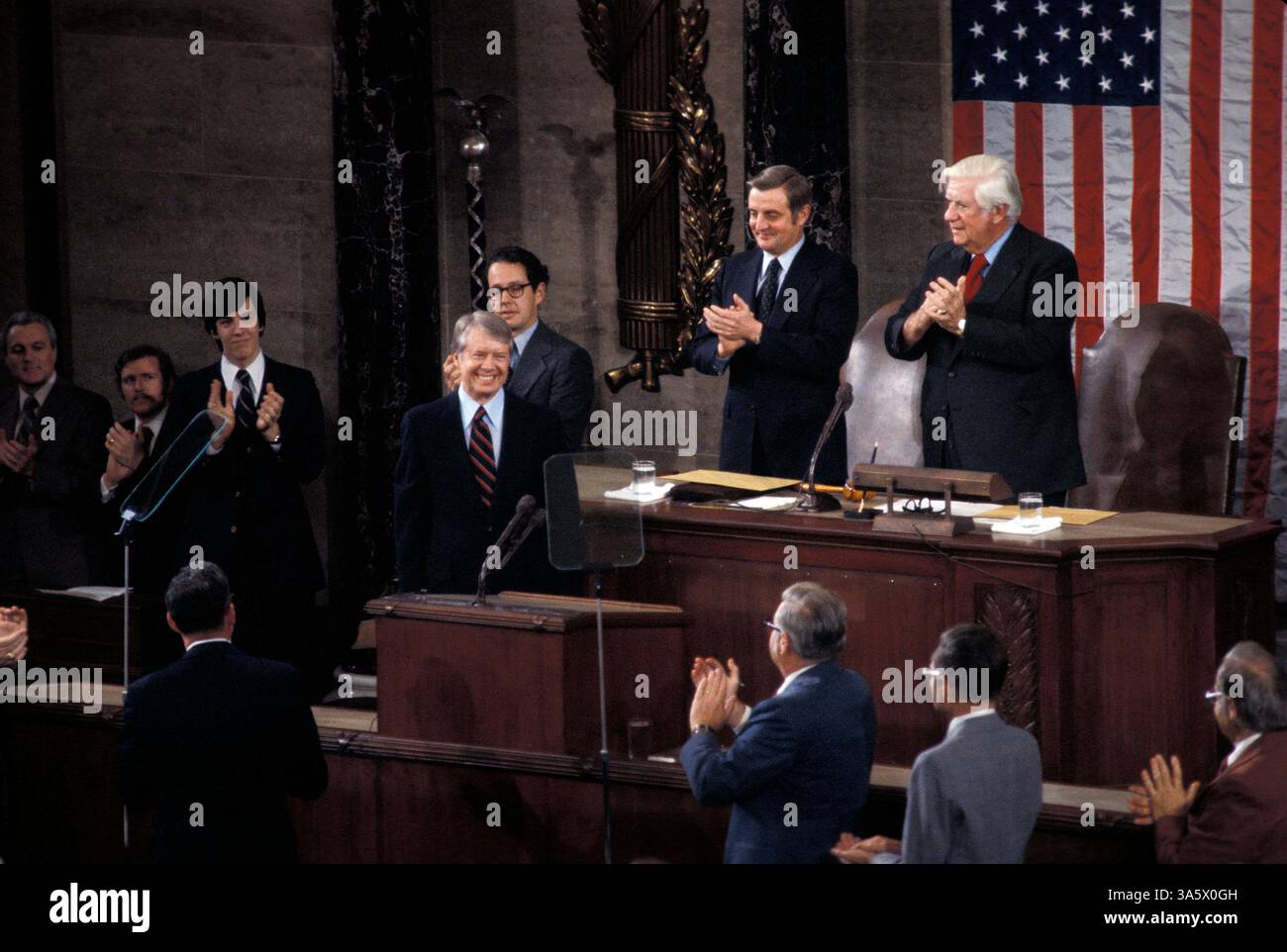 Jan 19, 1978; Washington, DC, USA; President JIMMY CARTER delivers his ...