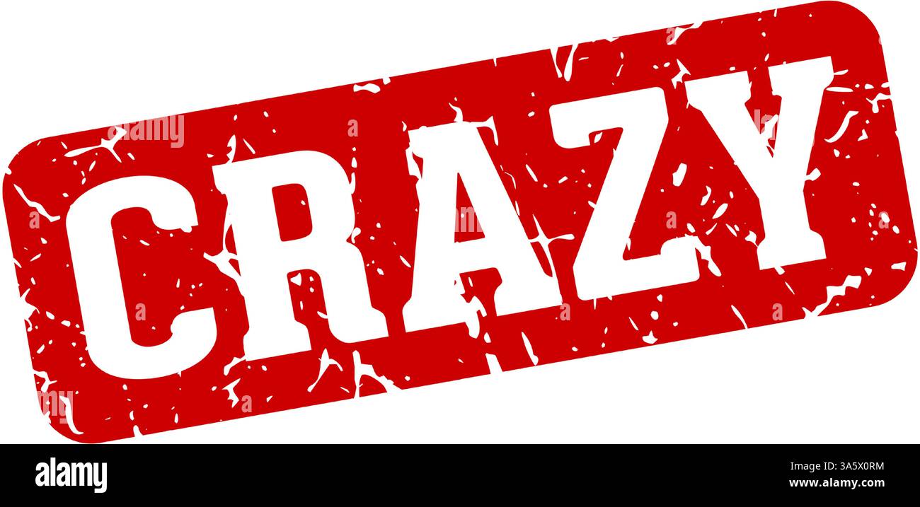 crazy stamp. crazy rectangular sign isolated on transparent background ...