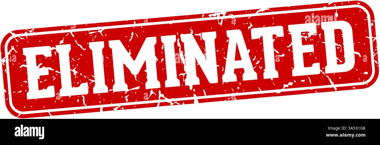 eliminated stamp. eliminated rectangular sign isolated on transparent ...