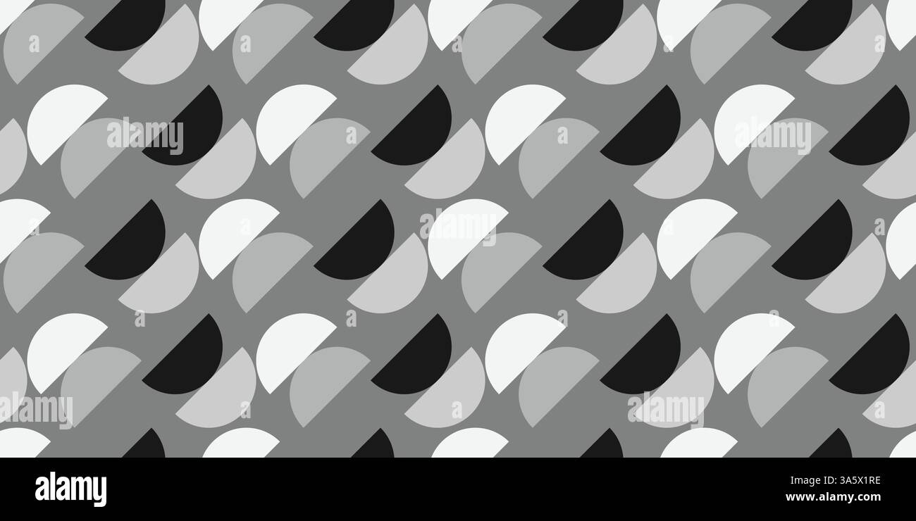 A contemporary modern pattern showcasing striking monochrome shapes in ...
