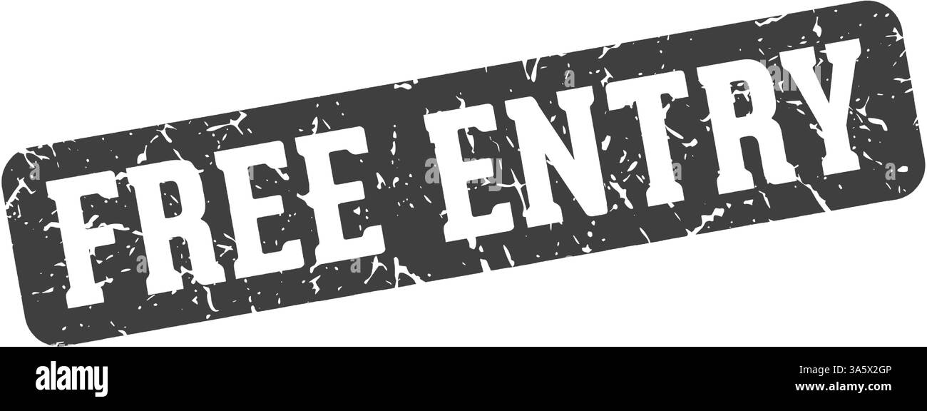 free entry stamp. free entry rectangular sign isolated on transparent ...